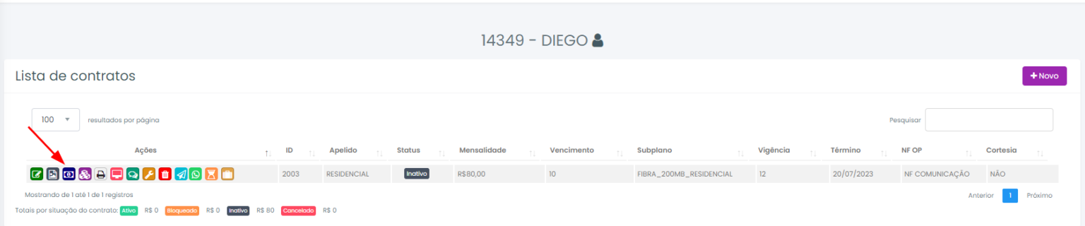 Financeiro do cliente - ISPCLOUD