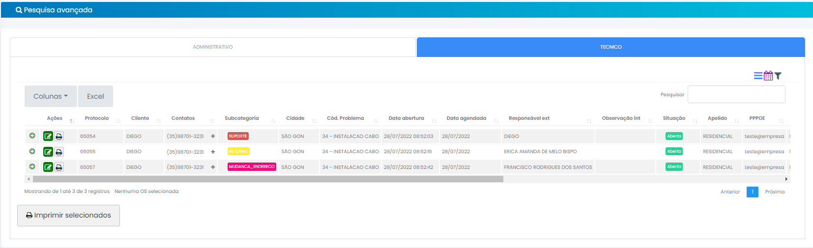 Central de chamados - ISPCLOUD