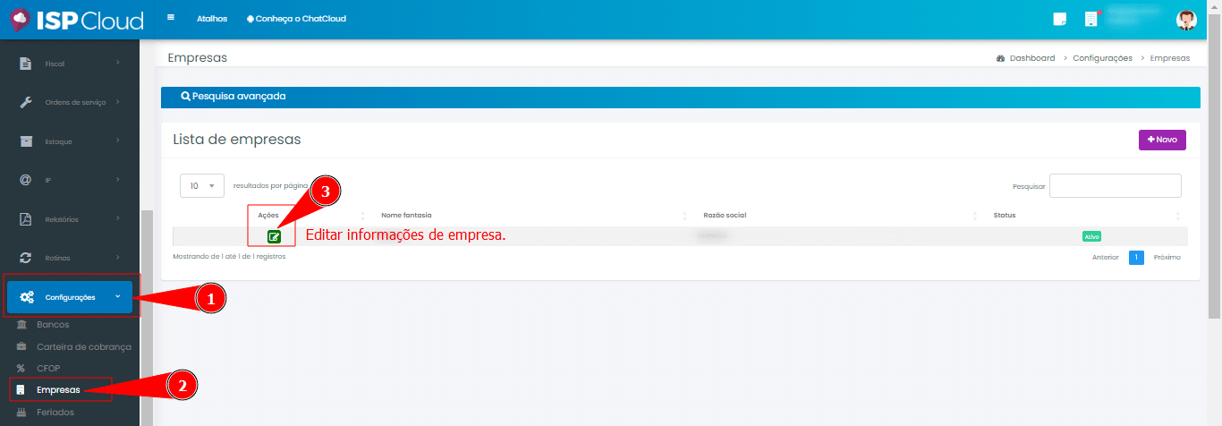 Cadastros de Massivas - ISPCLOUD