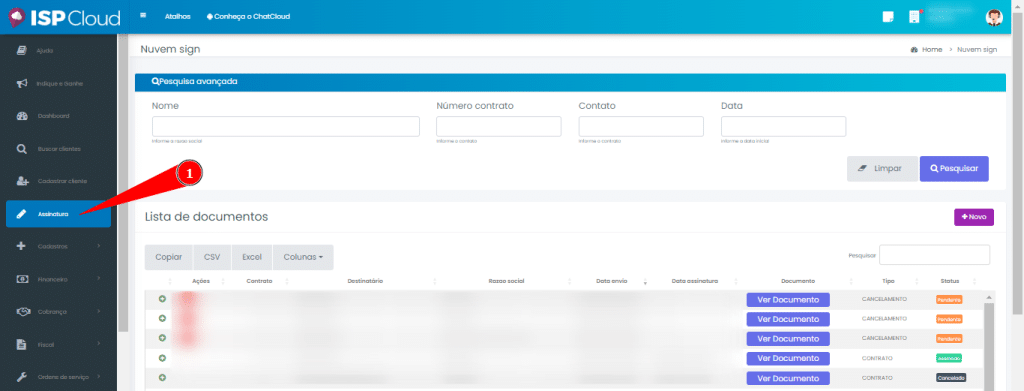 Assinatura (NuvemSign) - ISPCLOUD